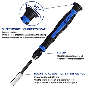HengTianMei Precision Screwdriver Set with Ratchet Wrench 126 in 1 Screwdriver Magnetic Screwdriver Kit Professional Electronics Repair Tool Kit for Repair Computer, PC, Laptop, Xbox (H101)