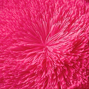 Uhamho Luxury Fluffy 1PC Solid Duvet Cover Faux Fur Plush Shaggy Quilt Cover Velvet Bedspread Zipper Closure, No Pillow Sham, No Comforter (Hot Pink, Queen)