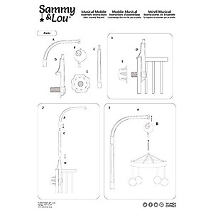Sammy & Lou Airplane Baby Crib Mobile with Music, Crib Mobile Arm Fits Standard Crib Rail