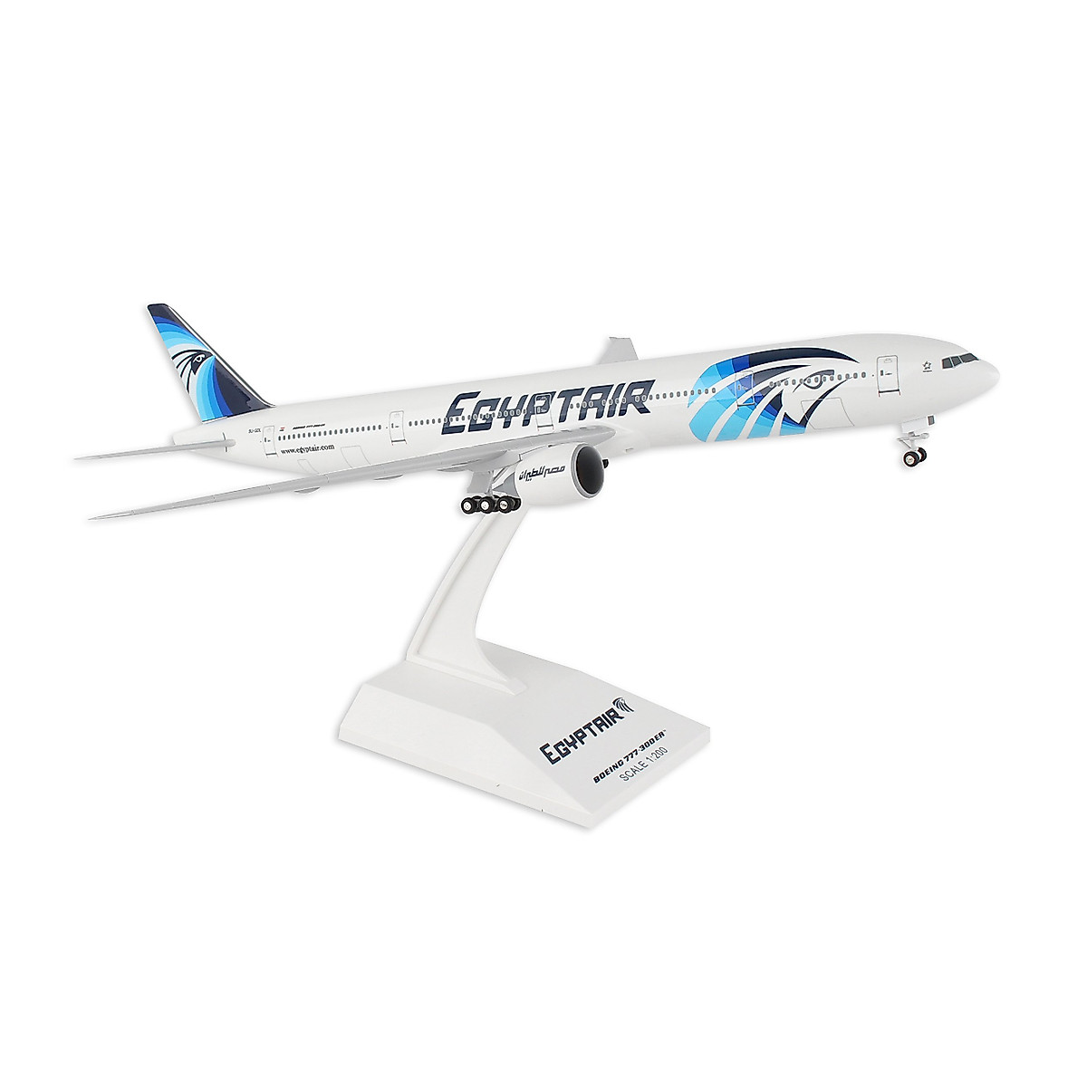 Daron Skymarks Egypt Air 777-300 Airplane Model with Gear Regular SU-GDL (1/200 Scale)