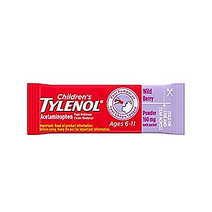 Tylenol Children's Dissolve Powder Packets with 160 mg Acetaminophen, Wild Berry, 18 ct
