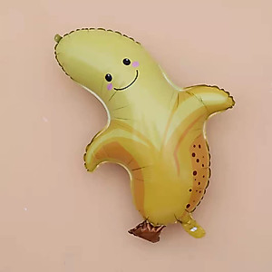 HORUIUS Banana Balloons Fruit Banana Foil Mylar Balloons for Baby Shower Banana Themed Party Birthday Decoration Supplies 28 inch 5PCS