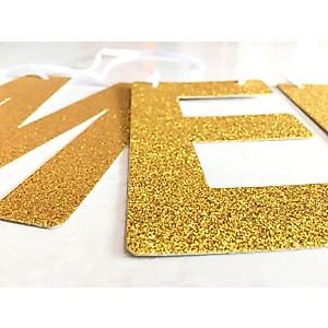 GZFY Gold Glitter Congrats Banner Sign for Graduation Party Supplies Decoration