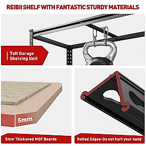 REIBII 2000LBS Garage Shelving Heavy Duty 72''H Storage Shelves 5 Tier Metal Shelves, Adjustable Metal Shelving Unit for Basement Pantry 35.5" W x72 H x 15.8" D, 2Pack