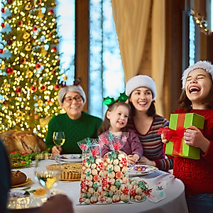 Snowflake Cello Treat Bags Christmas Xmas Party Cellophane Plastic Candy Goodie Bags with Twist Ties for Winter Holiday Wonderland Birthday Baby Shower Party Favors (Pink)