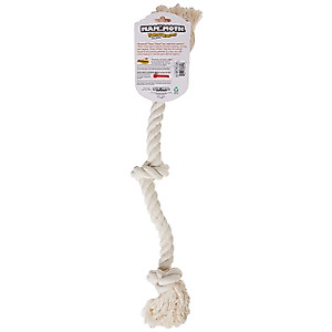 Mammoth Flossy Chews 100 Percent Natural Cotton Rope Dog Toys - Premium White Knot Dog Rope Toy - Interactive Dog Tug Toy - Tug Dog Chew Toy for Medium to Large Dogs - Large 25"