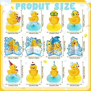 Teling 12 Pcs Duck Birthday Decorations Duck Centerpieces 6 Inch Rubber Duck Themed Party Supplies Duck Theme Table Decor for Birthday Baby Shower Party Decorations