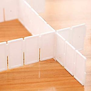 A Set of 6pcs Plastic Drawer Divider Adjustable Drawer Storage Organizer DIY Plastic Grid for Makeup, Home Tidy Closet, Socks, Underwear, Office School Supplies, Kitchen Utensil Tools