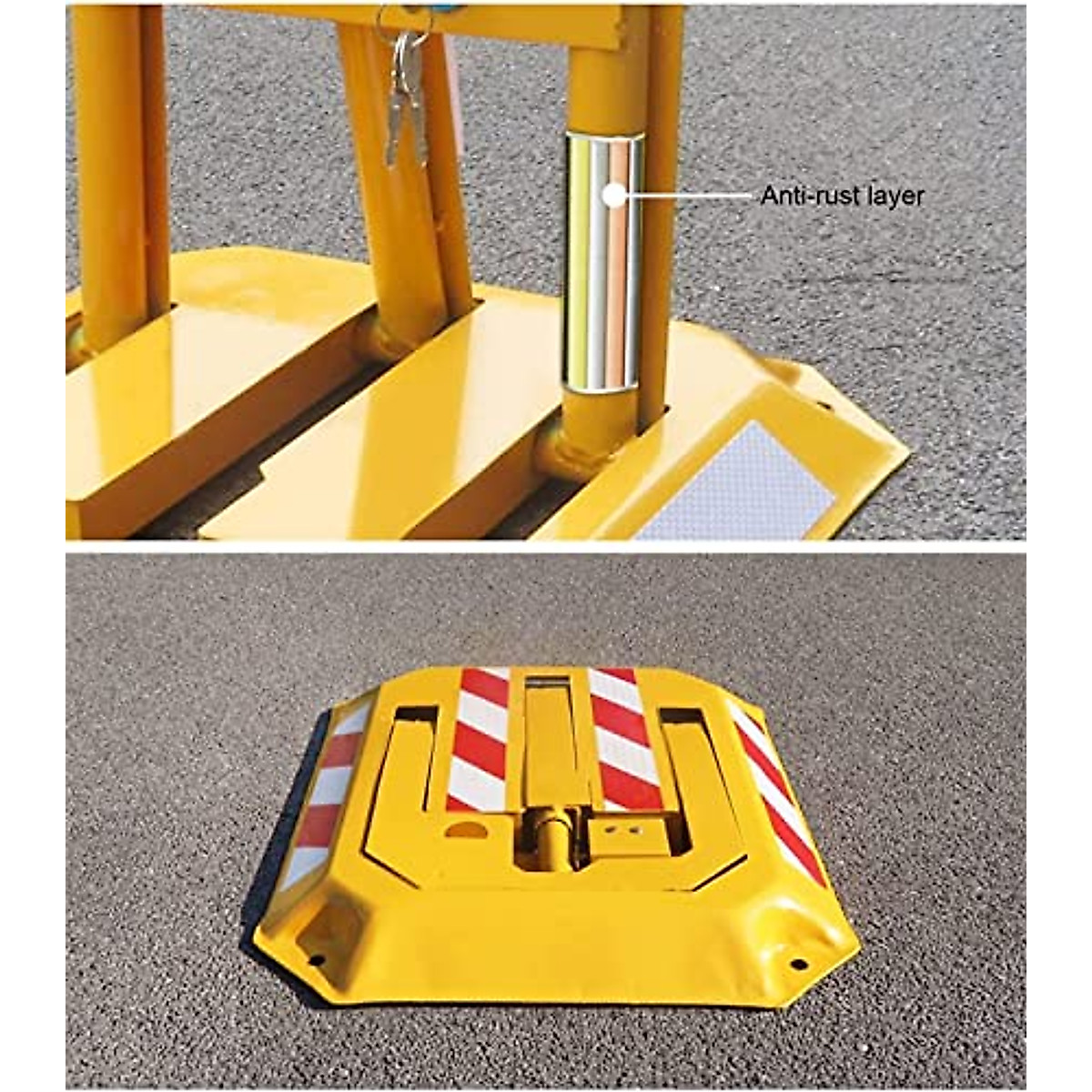 HEIMP Parking Post, Parking Barrier, for Parking Lot Car Wheel Parking Blocks, Car Ground Lock, Parking Space Lock, Parking Pile Parking Space Lock Parking