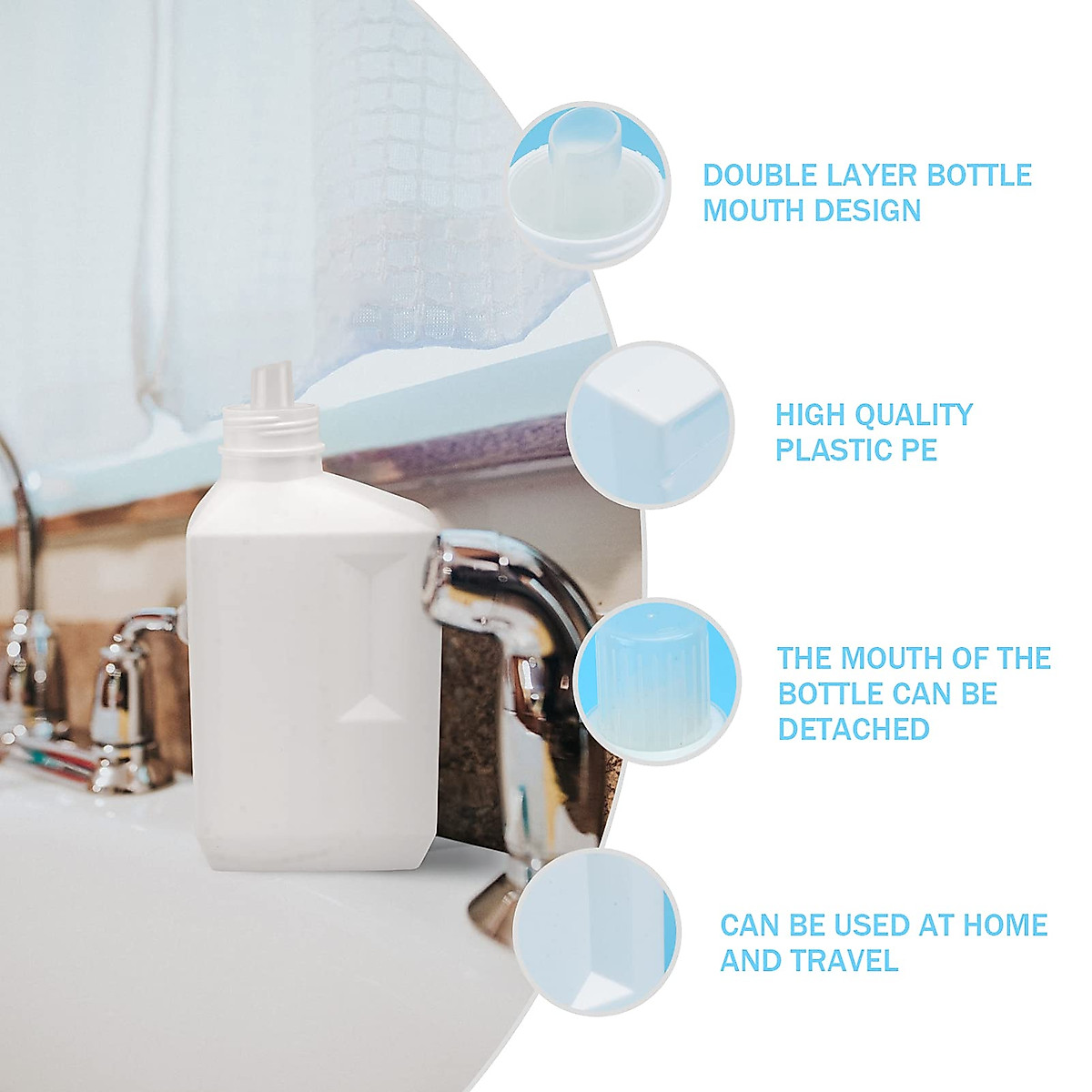 Homoyoyo Laundry Soap Dispenser 1000ML Plastic Jugs Empty Container, Wash Shower Lotions Refillable Bottle, Lotions Refillable Bottle for Water Soaps Liquid Soap Dispenser