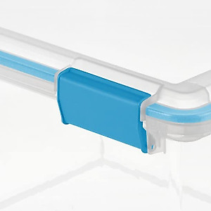 JUANMAO 32 Quart Clear Plastic Stackable Storage Container Box Bin, 4 Pack