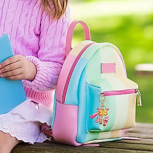 JINGUAZI Initial letter Keychains for Women Tassel Butterfly Pink Cute Car Keychain for Wallet Purses Backpack (Pink M)