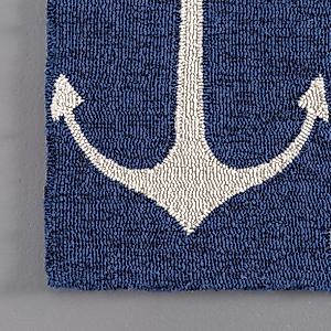 nuLOOM Hand Hooked Despina Indoor/ Outdoor Runner Rug, 2' 6" x 6', Navy