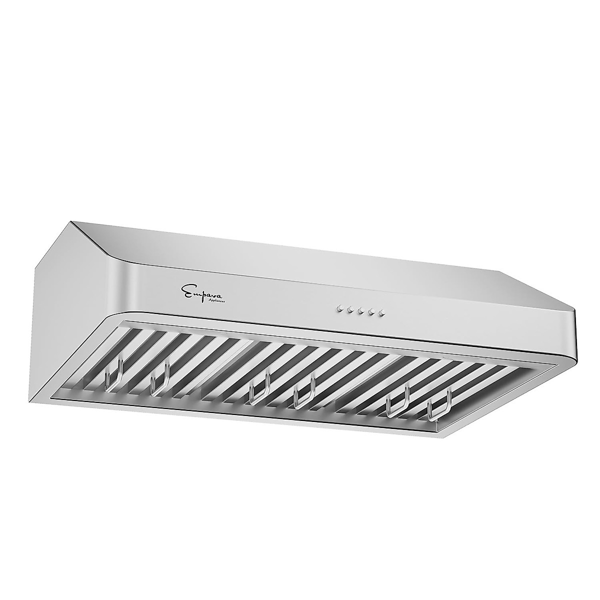Empava 30" Under Cabinet Range Hood with Push Button Controls Dual Sealed Aluminum Motor Permanent Filters LED Lights in Stainless Steel, 30 Inch, 500CFM