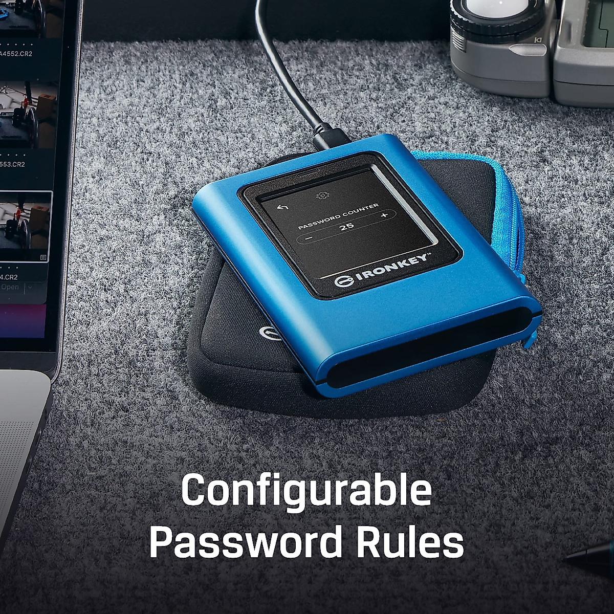 Kingston IronKey Vault Privacy 80 1.92TB External SSD | FIPS 197 | XTS-AES 256GB Encrypted | Touch Screen PIN | Secure Data Protection | IKVP80ES/1920G