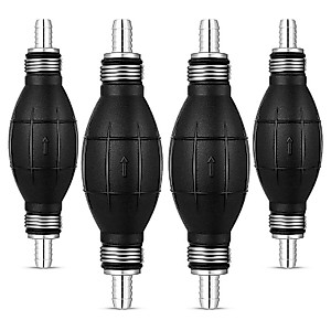 4 Pieces Black Primer Bulb Rubber Fuel Pump Transfer Vacuum Fuel Primer Bulb Marine Gas Siphon Hand Pump Outboard Fuel Line for Petrol Marine Boat Accessories (3/8 10mm)