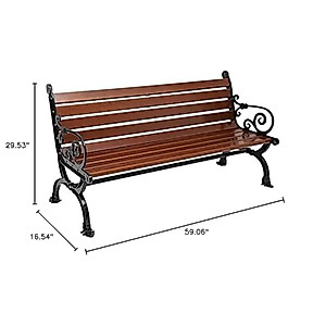 Garden Benches , Patio Bench Park Bench Outdoor Conversation Couch, Outdoor Solid Wood Garden Bench, Anti- Corrosion Wood Cast Iron Frame Park Bench, Outdoor Porch Decorative Terrace Bench (Size : 120