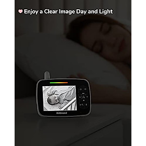 Kidsneed Baby Monitor - 3.5 Inch Video Baby Monitor with Remote Control Pan& Tilt &Zoom Camera, Two-Way Audio, Night Vision, Temperature Monitoring, Lullabies, 960ft Long Range