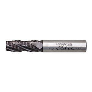 Accusize Industrial Tools Stadard Tooth M42 8% Cobalt Tialn Roughing End Mill, 1/2'' by 1/2'' by 1-1/4'' Flt Length, 1102-0012