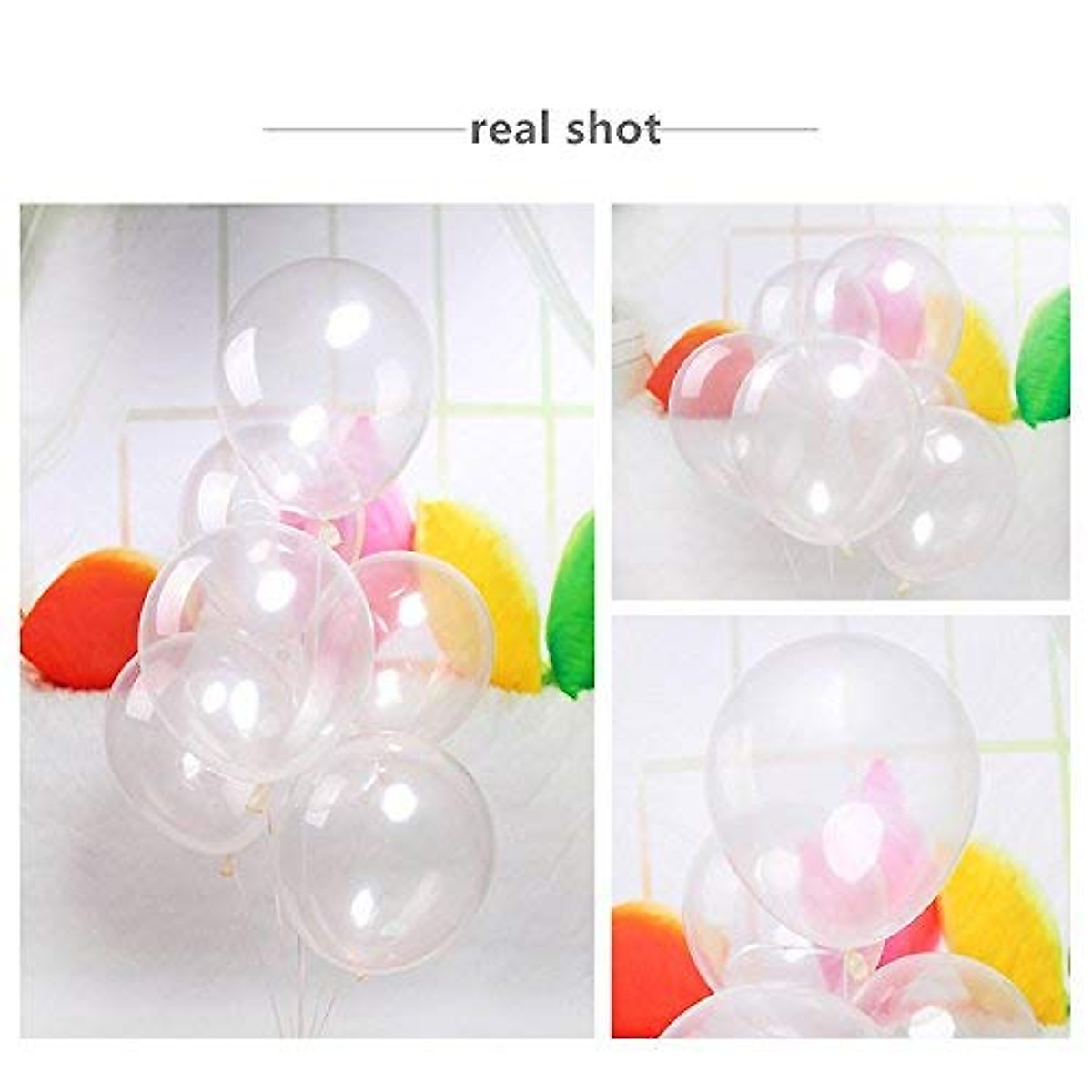 100pcs Clear Balloons - 10" Clear Latex Balloons Round - Helium Transparent Balloons for Wedding Birthday Baby Shower Party Festival Under the Sea Themed Party Decorations