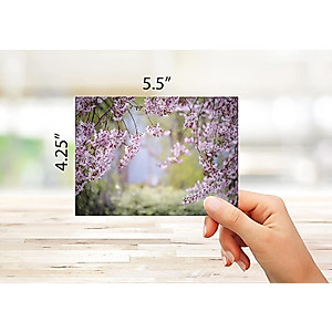 Small World Greetings Spring Blossoms Flower Note Cards 12 Count - Blank Inside with White Envelopes - A2 Size 5.5" x 4.25" - Floral Stationery - Birthday, Thank You, and More