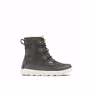 Sorel Women's Explorer II Joan Faux Fur Waterproof Boot - Grill, Fawn - Size 10