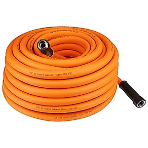 Tahoe Trails Hybrid Flex Garden Water Hose 5/8" x 50 ft, with Swivel Grips and Solid Brass Fittings, Extreme All Weather Flexibility