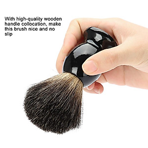 Men's Shaving Brush, Pure Badger Shaving Brush,Black Handle,Men's Professional Hair Salon Tool,Give You Easier Shaving