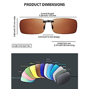 Weewooday 12 Pieces Polarized Clip on Sunglasses Rimless Clip on Sunglasses Rectangle Lightweight Polarized Eyeglasses for Myopia Eyeglasses Outdoor Night Driving Men Women