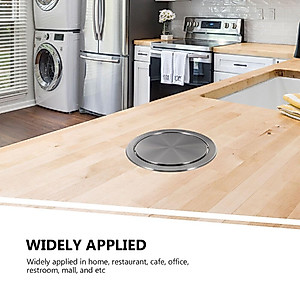 DOITOOL Trash Can Lid, Built-in Trash Chute Flap Cover Swing Trash Bin Lid 25CM Trash Grommet for Kitchen Countertop Office Desk Door Chute Hole Drawer