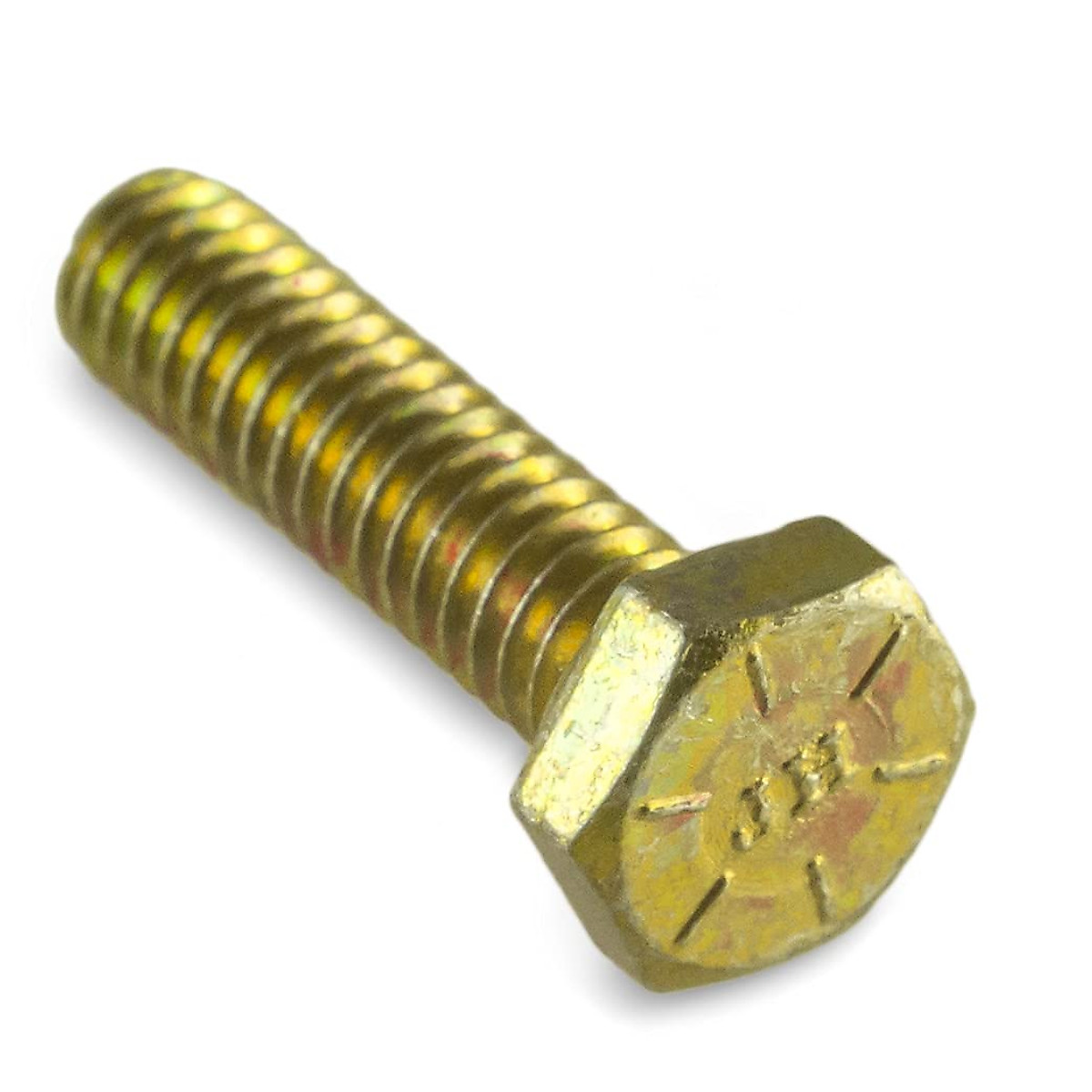 1/4"-20 X 1 Inch Bolts Hex Head Cap Screw, Nuts, Washers, Grade 8, COARSE, Yellow-Zinc (Multi-Packs)
