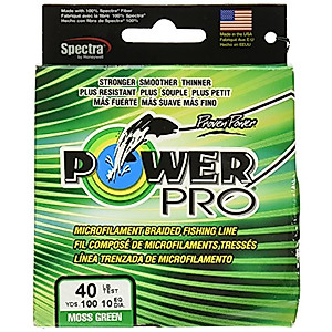 POWER PRO 21100400100E Spectra Braided Fishing Line 40lb 100yd, Moss Green
