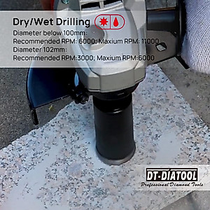 DT-DIATOOL Diamond Core Drill Bit 1-3/8" - Welded Hole Saw 35mm with 5/8-11 Arbor for Granite Marble Hard Stone