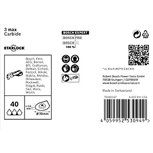 Bosch Professional 10x Expert 3 max AVZ 70 RT4 Multitool Grouting Plates (Ø 70 mm, Accessories Multitool)