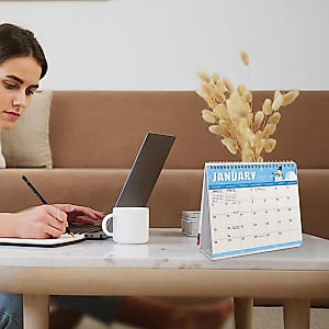 SKYDUE Small Desk Calendar 2023, Desk Calendar from Jan.2023 to Jun.2024, 7" x 8.5", Standing Desk Calendar with To-do List & Notes for Kitchen Office School