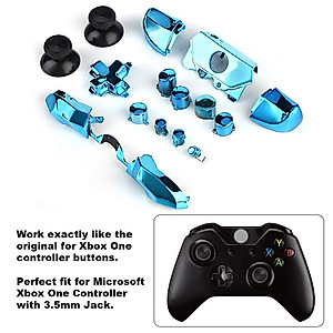 Controller Mods, Thumbsticks ABXY Buttons Replacement Parts for Microsoft One One S X Controller(Blue)