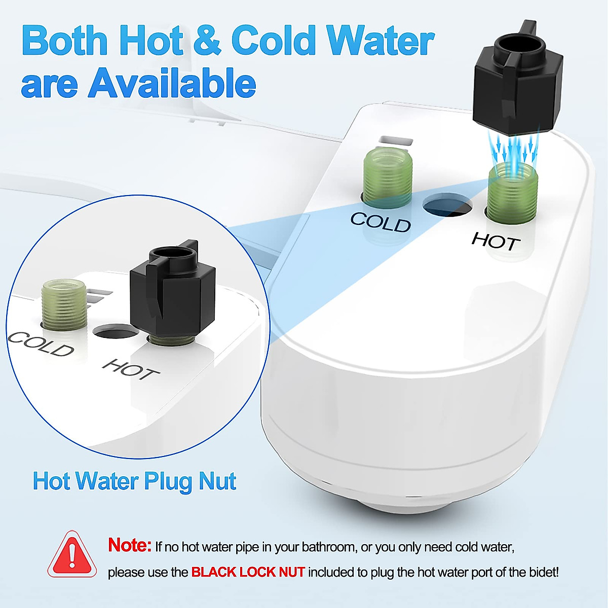 Hot and Cold Bidet Attachment for Toilet, Ultra-Slim Bidet Attachment Warm Water, Non-Electric Adjustable Pressure Self Cleaning Sprayer Nozzle Control for Posterior, Feminine Wash, Easy to Install