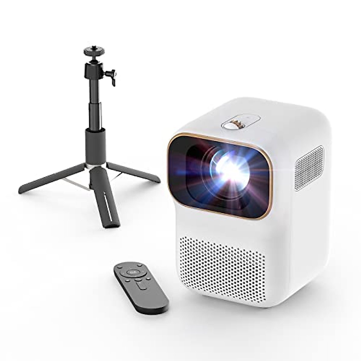 Small Portable Projector, WEWATCH 12000 Lumens Mini Projector with Tripod Stand, Native 1080P Resolution and 120" Display for Outdoor Use Compatible with TV Stick, HDMI, iOS Android Phone