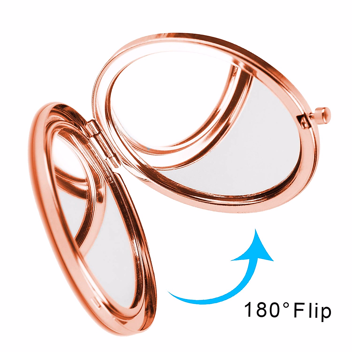 Dynippy Compact Mirror Rose Gold Makeup Mirror Folding Mini Pocket Mirror Portable Hand Mirror Double-Sided 2 x 1x Magnification for Woman Girls Great Gift (Mandala)