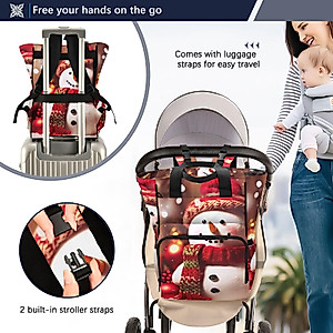 xigua Christmas Snowman Diaper Bag Backpack Multi Function Baby Changing Bags Waterproof Large Capacity Travel Back Pack for Mom Dad