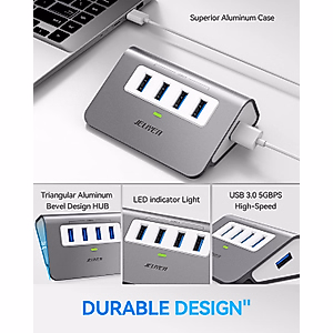 USB 3.0 Hub, 4 Ports USB Hub 5Gbps Multi USB Port Expander USB Extender Aluminum USB Splitter with 3.3ft Cable,USB Multiport Adapter for Laptop,PC,Desktop,Mouse,Keyboard,PC USB A Device