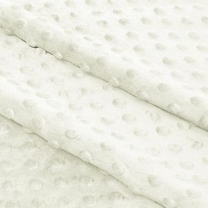 Homiest Minky Dot Fabric by The Yard, 1 Yard x 60 Inch Wide Soft Plush Fabric White Fleece Fabric, Cuddle Minky Fabric for Blanket, Pillow Covers, Clothing Making, Scarf, Beanie, Sewing