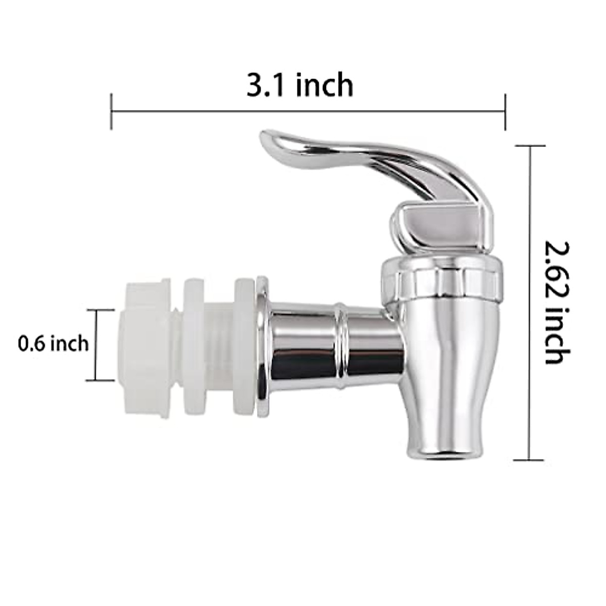 Walkinginrain Replacement Spigot for Beverage Dispenser,Push Style Spigots,Water Dispenser Replacement Spout Silver 2 Pack
