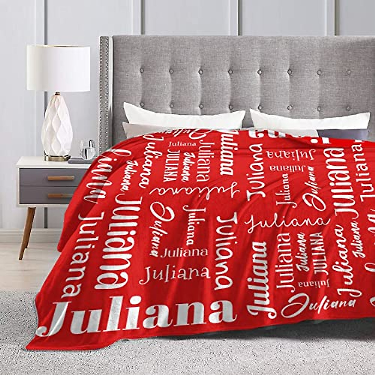 Personalized Name Blanket for Women Men 50x60inch Custom Throw Blanket with Name, Throw Blanket Gift for Mom, Dad, Grandma, Daughter, Flannel Blanket with Name Text Gift for Birthday Mothers Day