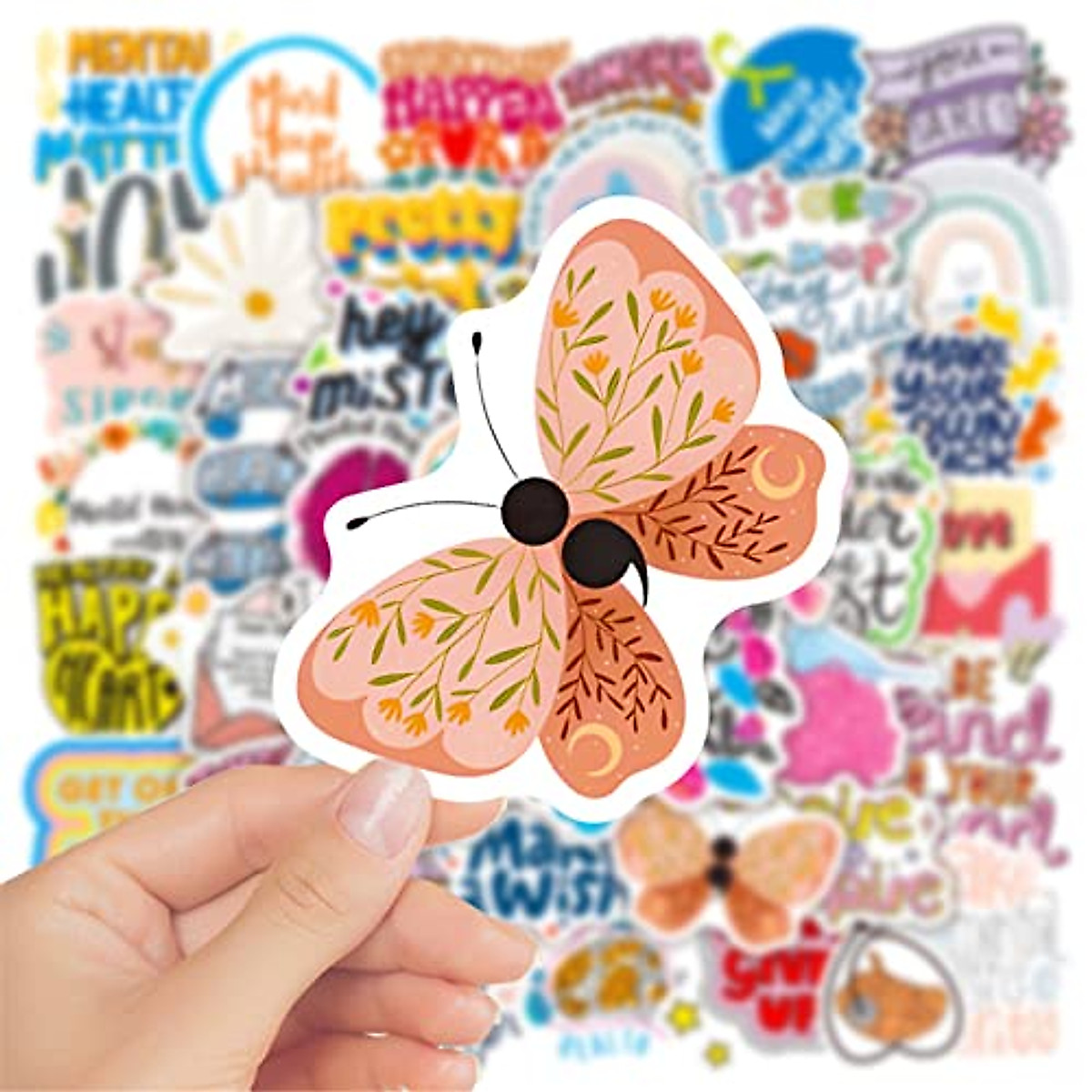 50PCS Mental Health Stickers, Kids’Stickers,Water Bottle Stickers,Laptop Stickers, Skateboard Stickers,Luggage Stickers,case Stickers,Waterproof Stickers,Gift Stickers,DIY Stickers for Kids,Teens