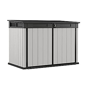 Keter Premier Jumbo 6.2 x 4.3 ft. Outdoor Resin Horizontal Storage Shed for Outdoor Yard and Garbage Bin Storage
