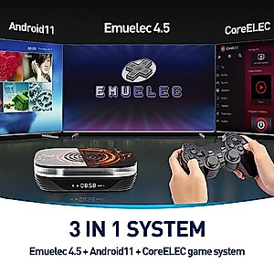 Lutonvia Retro Game Console Super Console x4 Plus Bulit in 65000+ Games, Emuelec 4.6/Android 11.0/CoreEL All in 1, Retro Video Game Console S905X4 Chip, 8K UHD Output, 2.4G/5G, BT 4.0(256G)