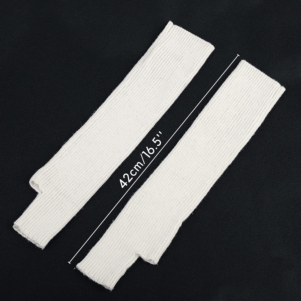 F Flammi Cashmere Blended Arm Warmer for Women Winter Fingerless Gloves Knit Mitten Gloves Wrist Warmer with Thumb Hole