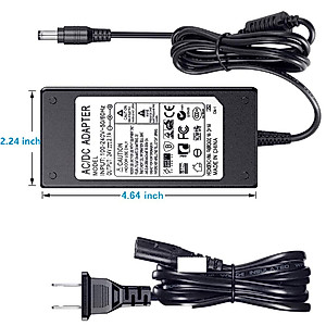 Punasi 24V 2.7A Power Supply Cord Adapter for Silhouette Cameo 1 2 3 4 SD Portrait Studio Machine, AC/DC Adapter Replacement for Electronic Cutting Tool Charger, Extra Long 59 in Cord