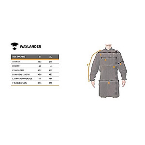 Waylander OTTAR Leather Welding Shop Apron for Men; Long Heavy Duty Work Apron